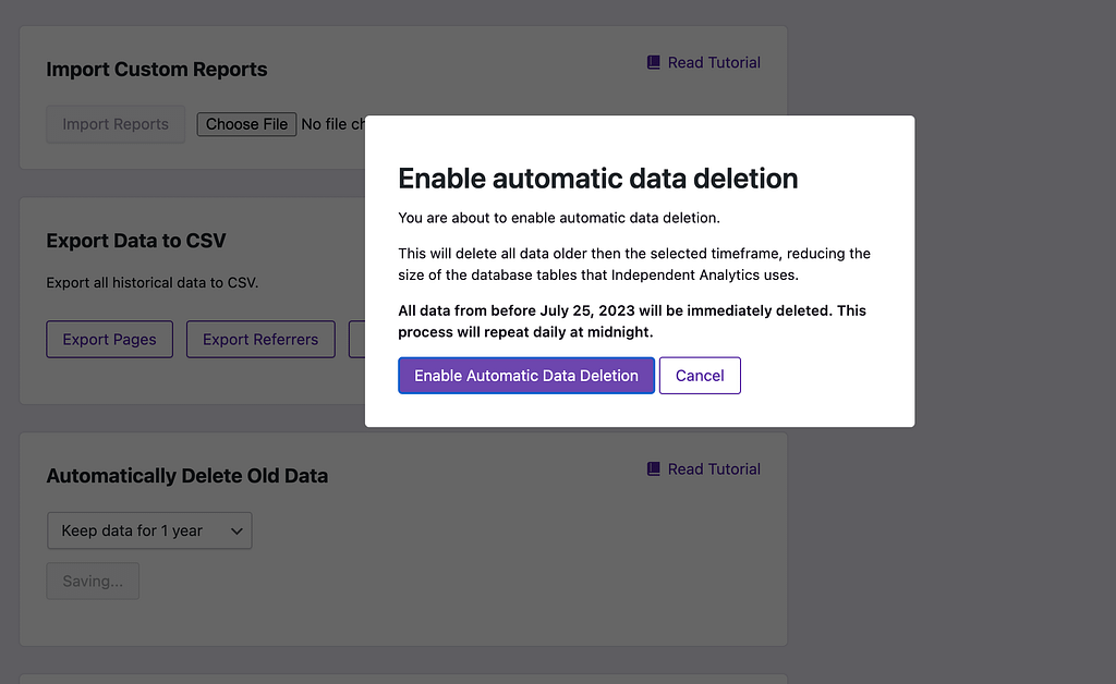 How to Automatically Delete Old Data - Independent Analytics