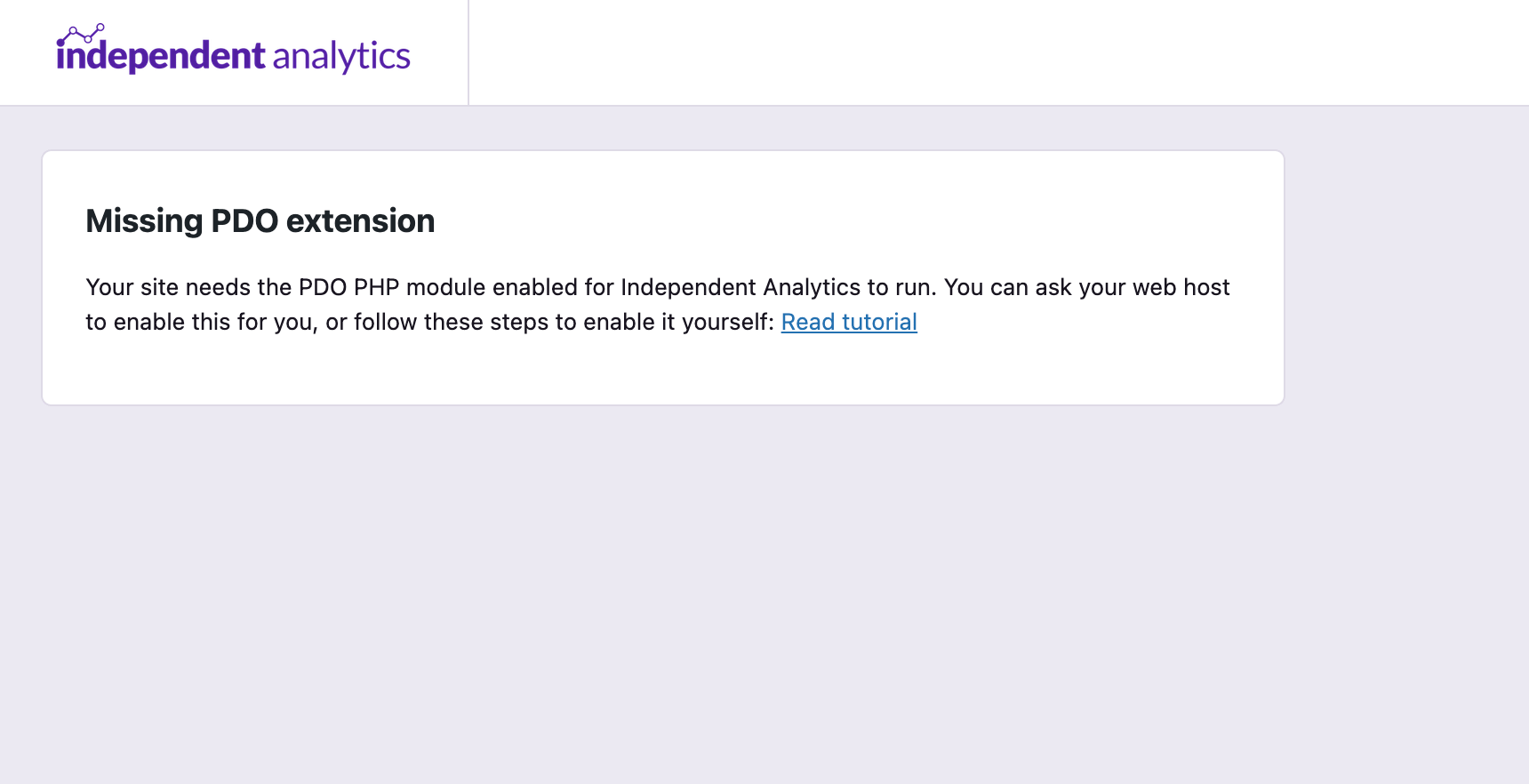 How to fix the "Missing PDO" error message - Independent Analytics